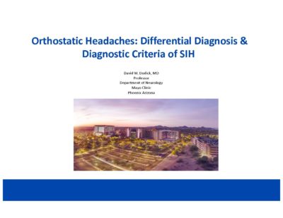 Dodick Orthostatic Headaches DDX + Dx criteria SIH 2018 - Spinal CSF ...